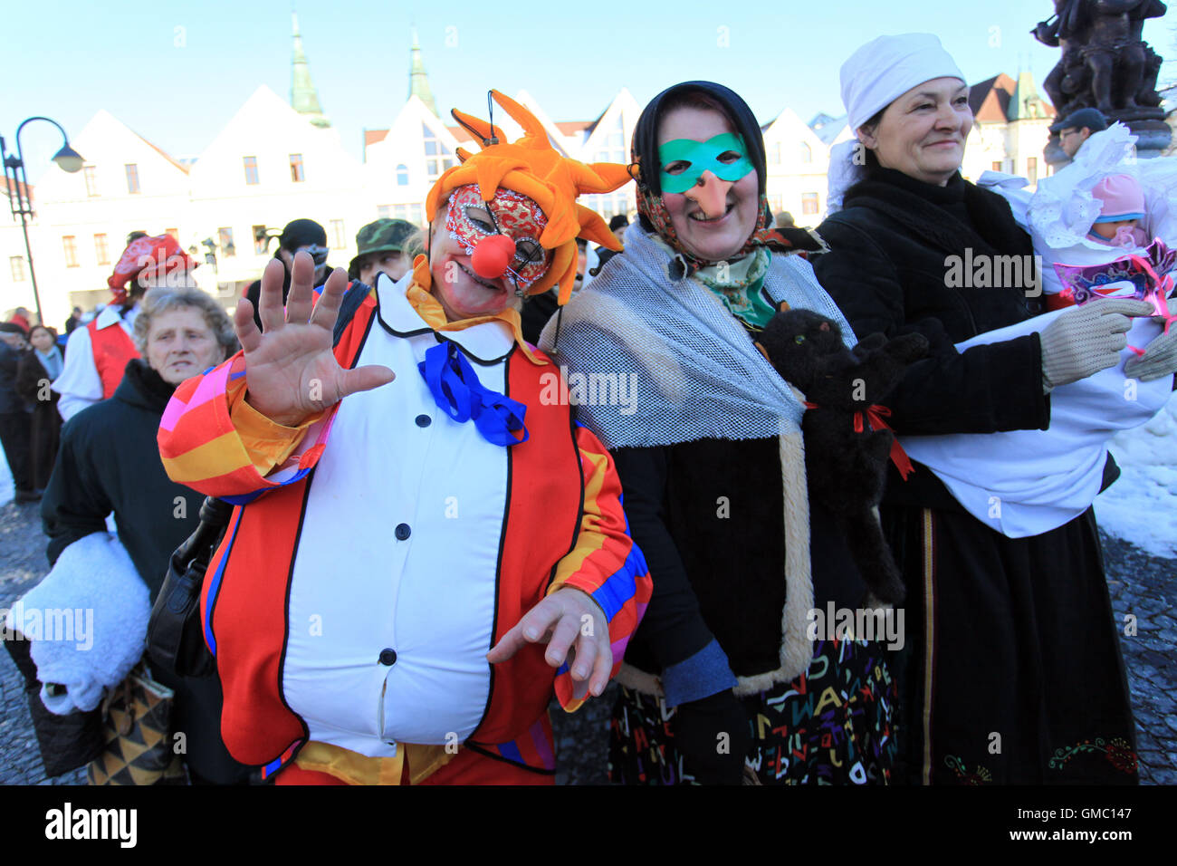 People enjoying a shrove festival (Shrove Tuesday) which marks the ...