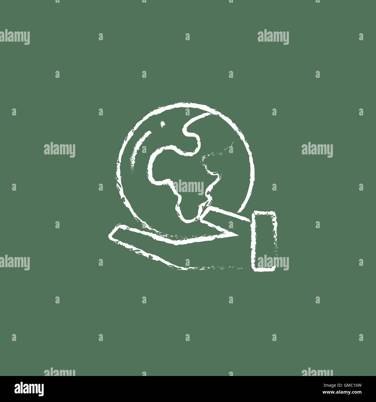 Holding the earth in the palm of his hand Stock Vector Images - Alamy