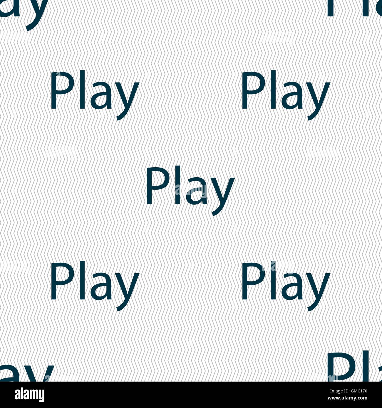 Play sign icon. symbol. Seamless abstract background with geometric ...