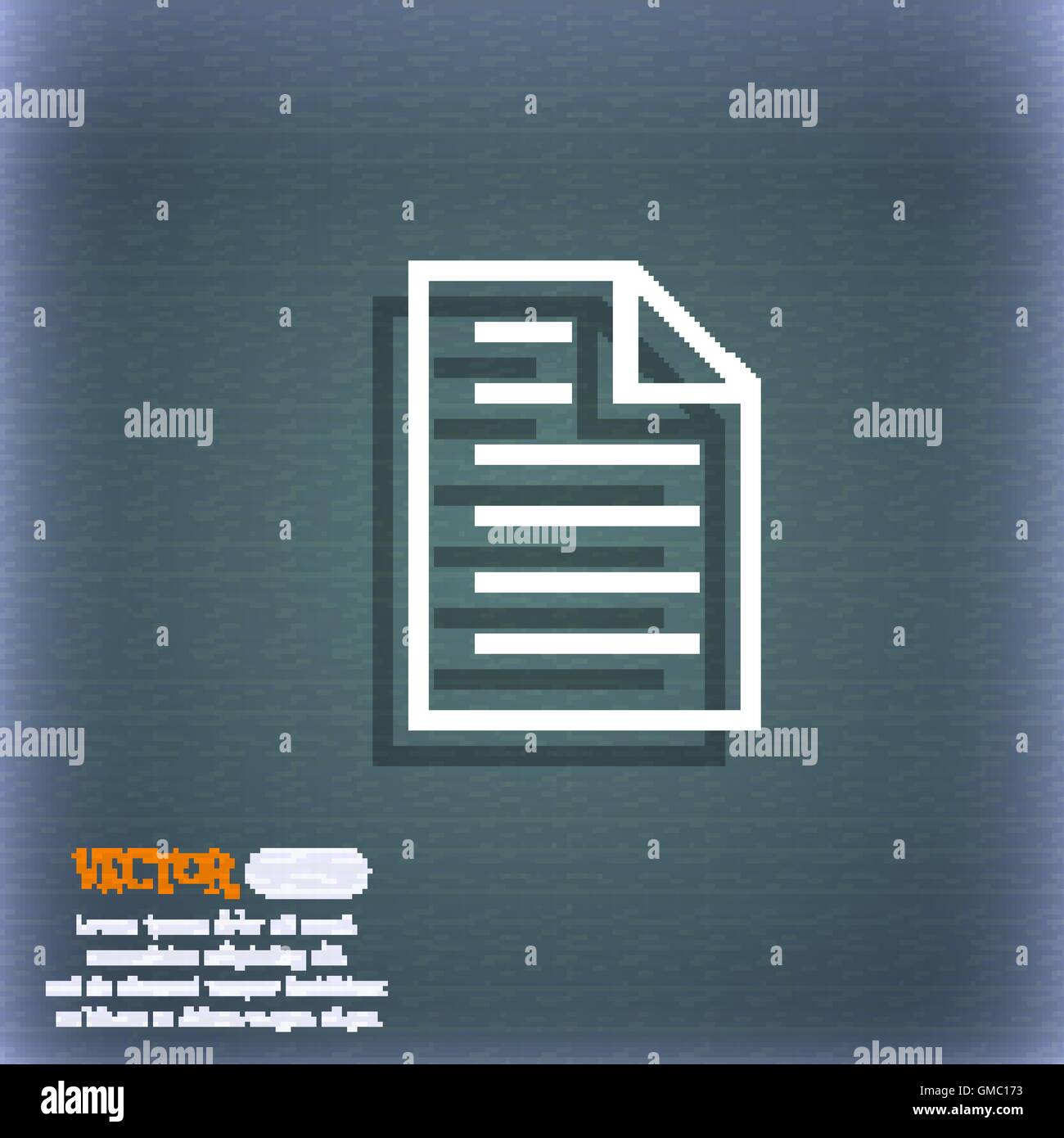 Text file sign icon. File document symbol. On the blue-green abstract ...