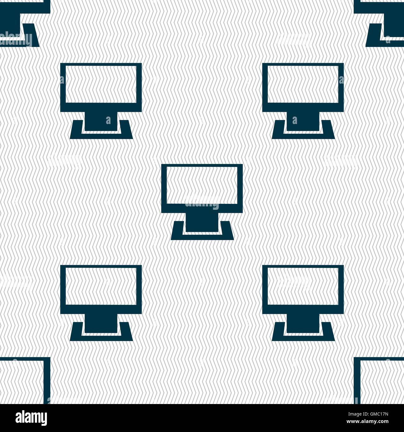 Computer widescreen monitor sign icon. Seamless abstract background ...