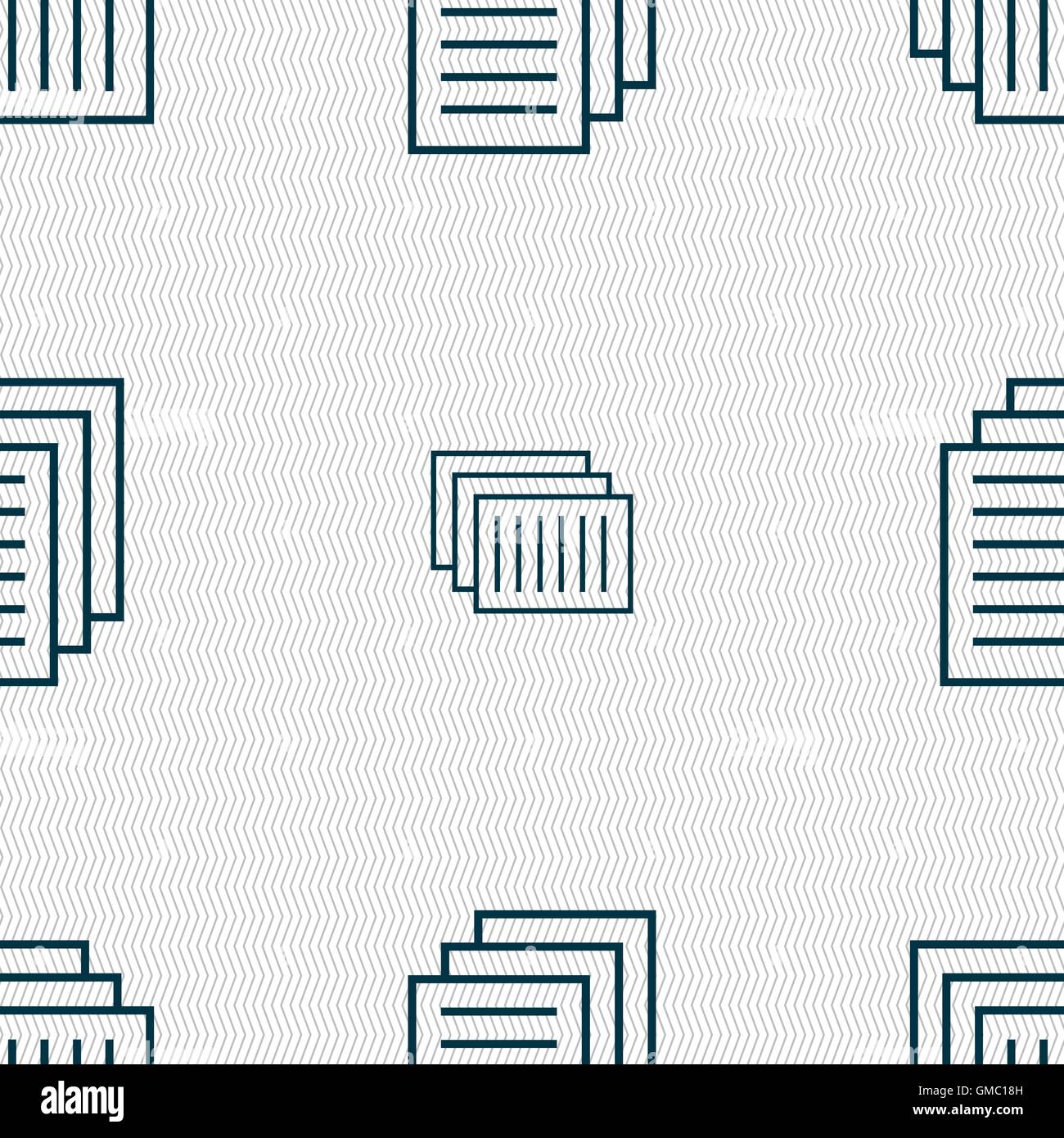 Copy file sign icon. Duplicate document symbol. Seamless abstract background with geometric ...