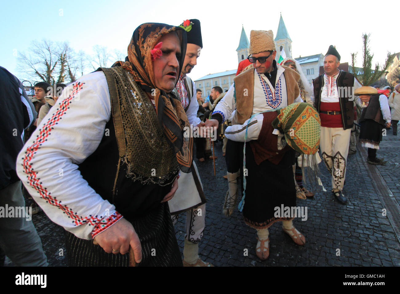 People enjoying a shrove festival (Shrove Tuesday) which marks the ...