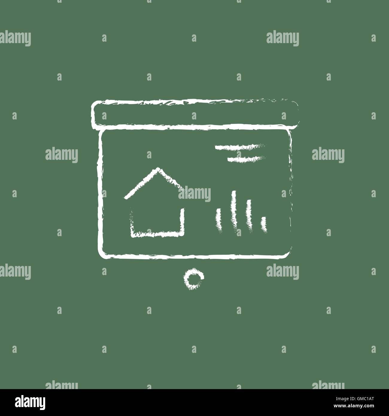 Presentation on the projector screen icon drawn in chalk Stock Vector ...