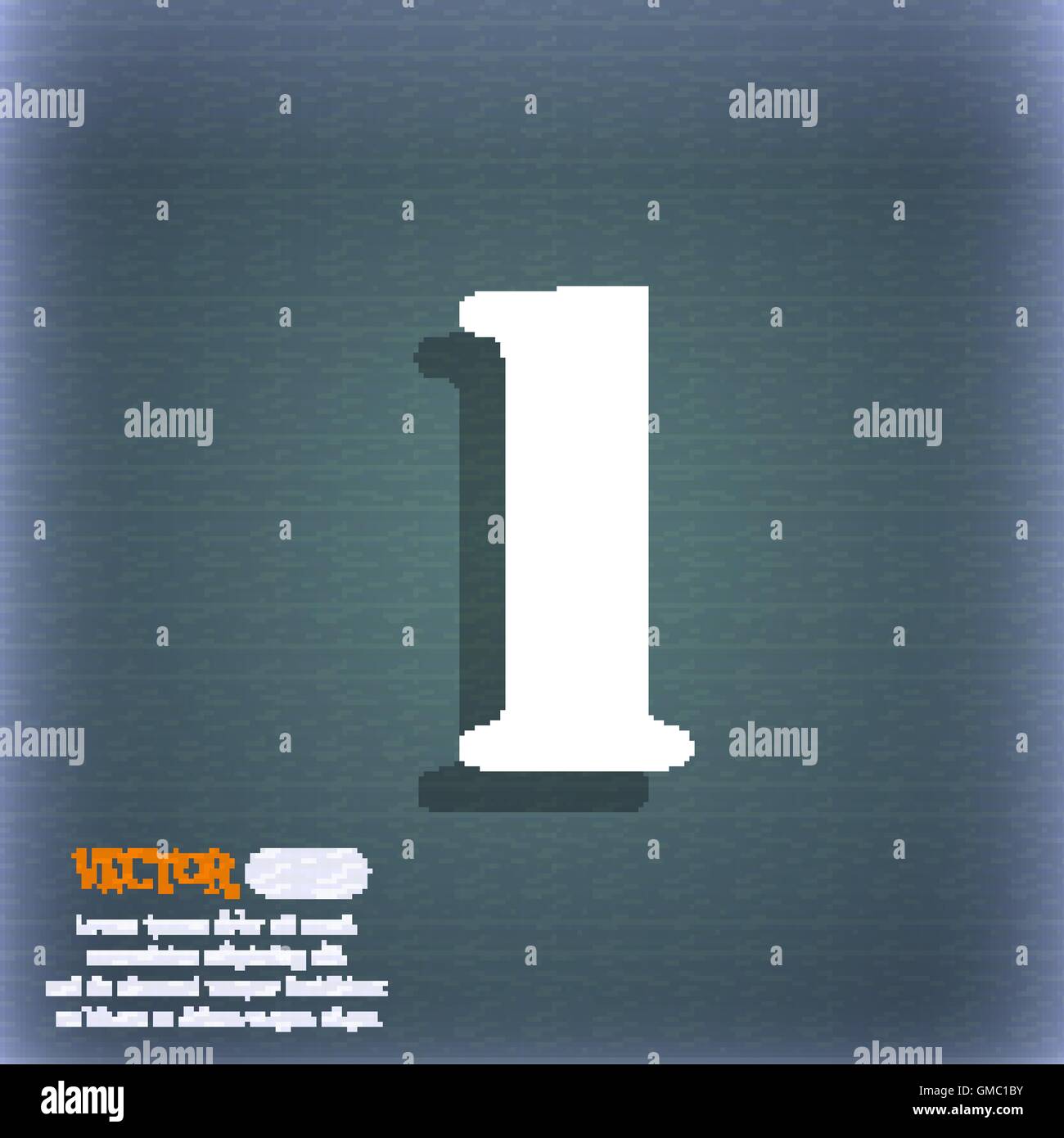 First place award sign. Winner symbol. Step one. On the blue-green ...