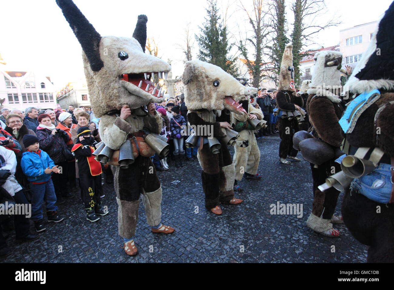 People enjoying a shrove festival (Shrove Tuesday) which marks the ...