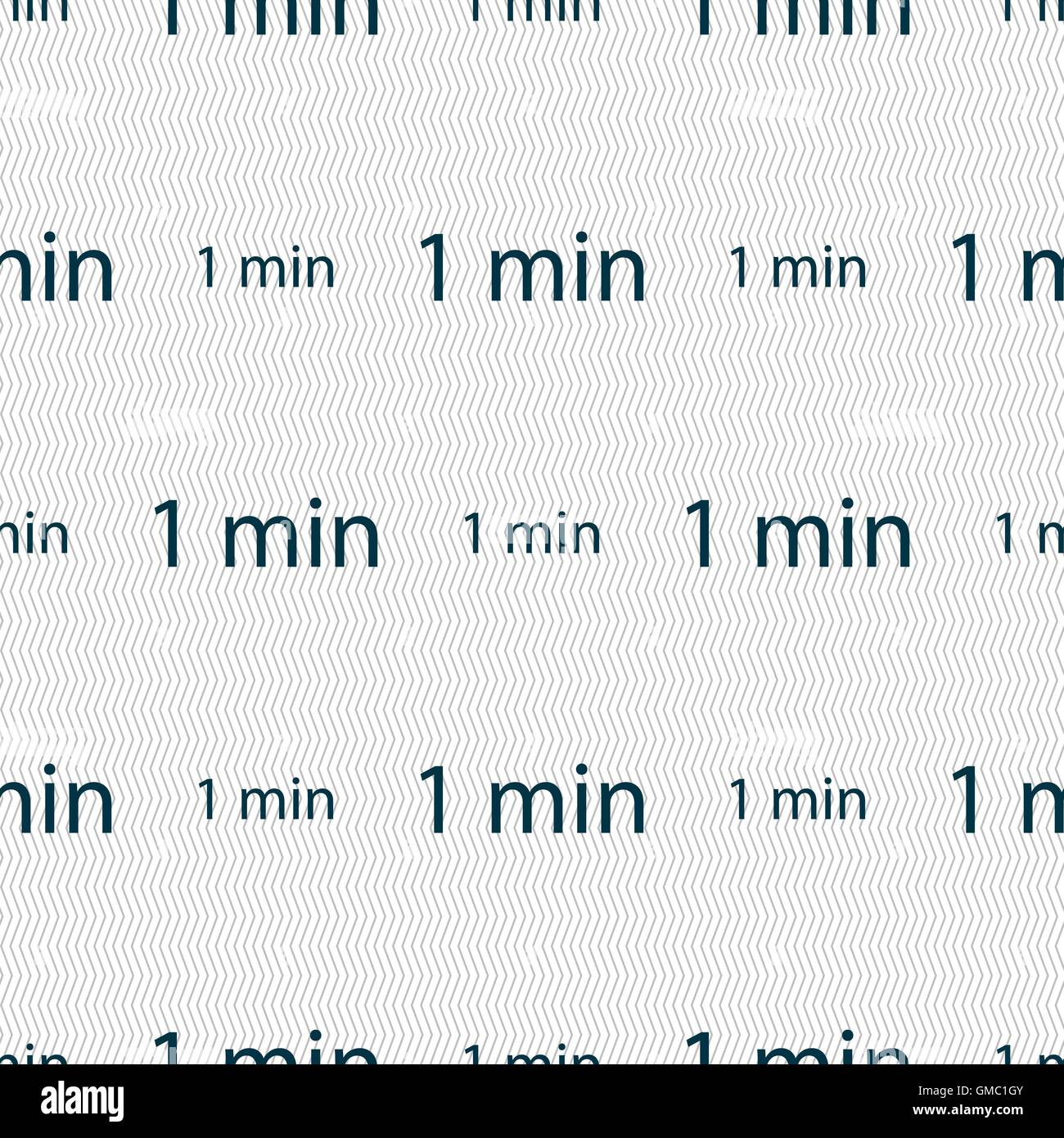 One minutes sign icon. Seamless abstract background with geometric ...