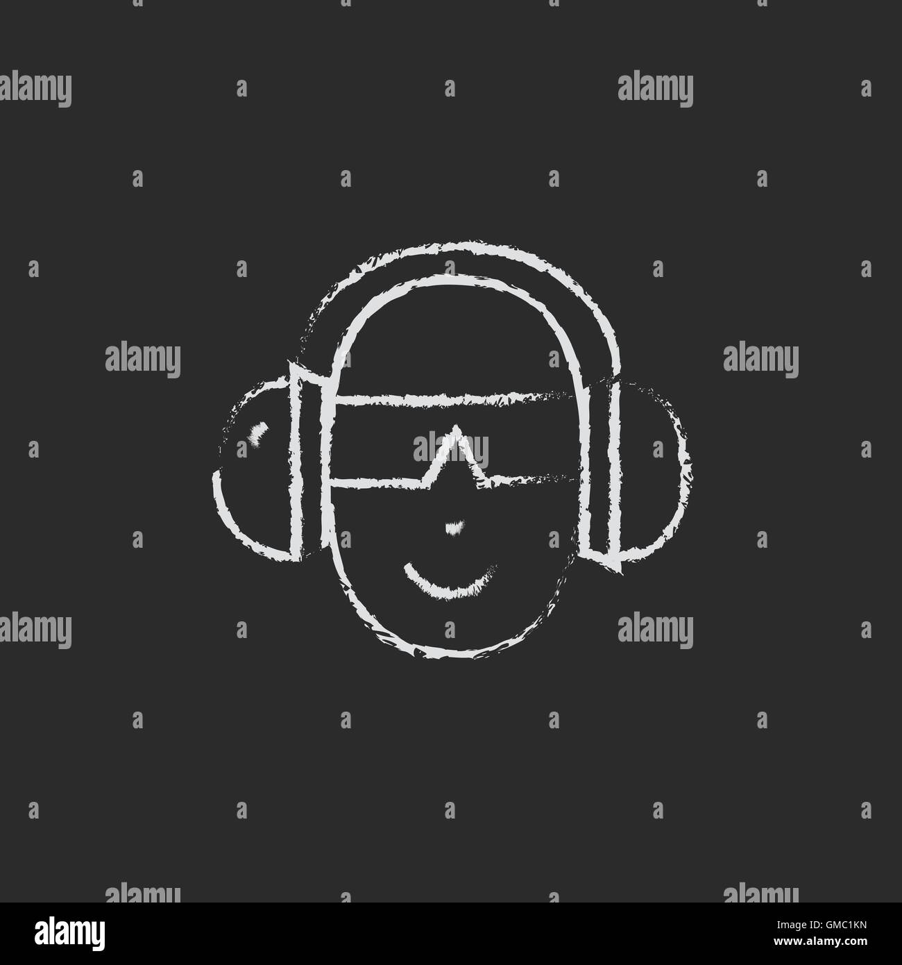 Man headphones music entertainment Black and White Stock Photos ...