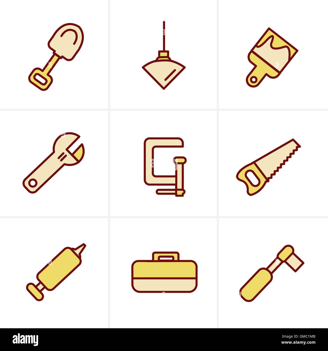 Icons Style Basic - Tools and Construction icons Stock Vector Image ...