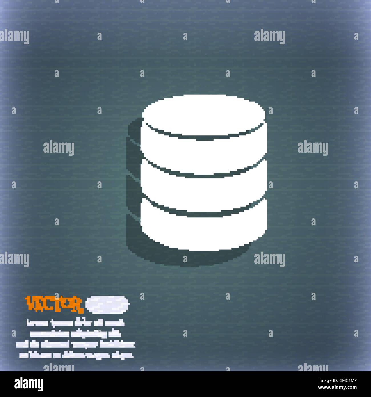 Hard disk and database sign icon. flash drive stick symbol. On the blue ...