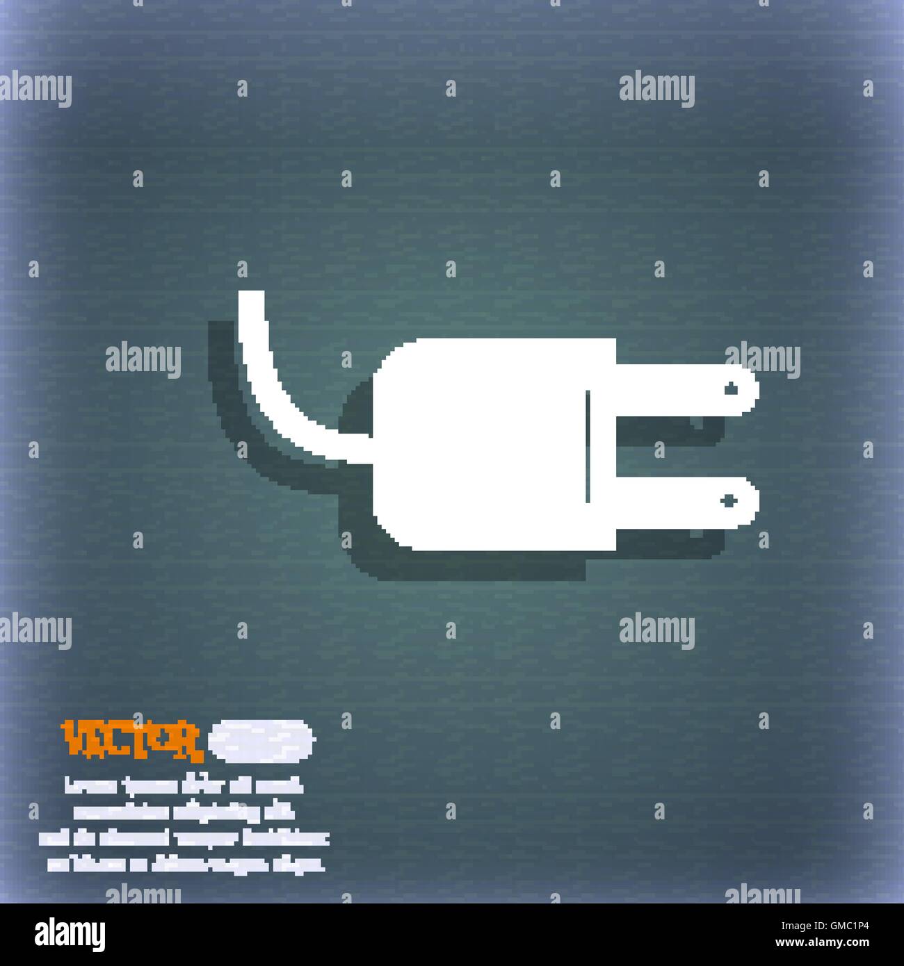 Electric plug sign icon. Power energy symbol. On the blue-green ...