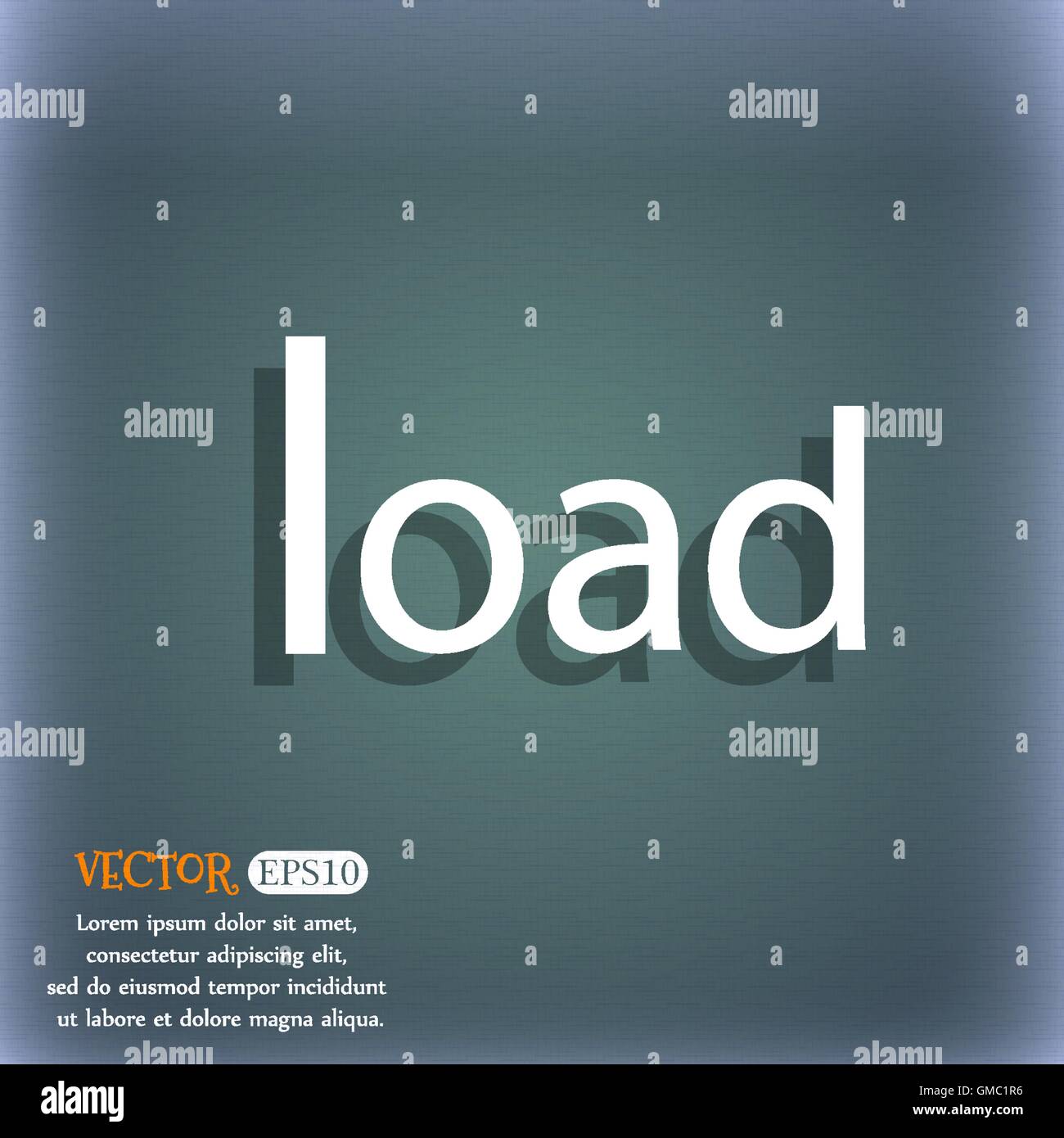 Download now icon. Load symbol. On the blue-green abstract background ...