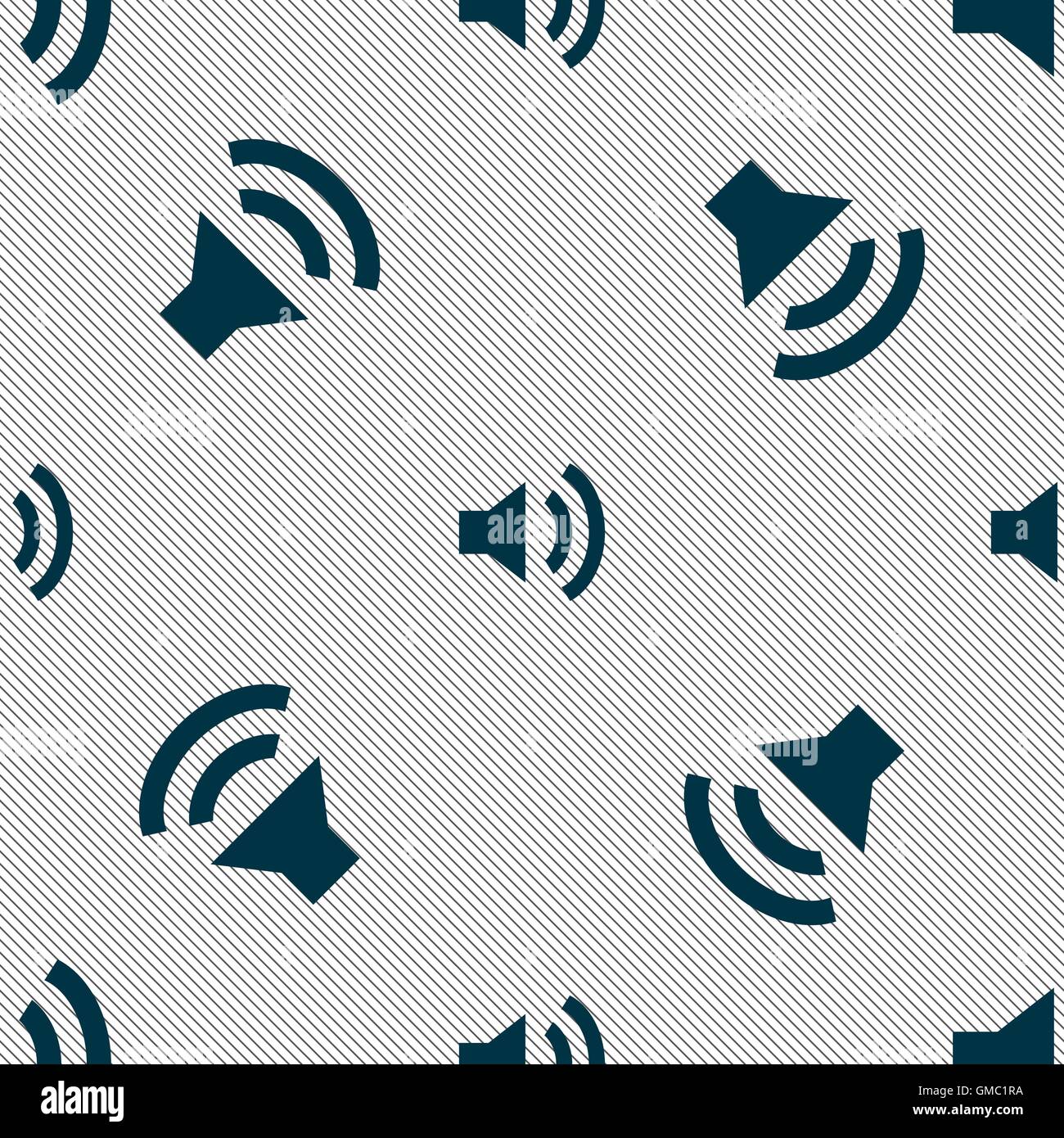 Speaker volume sign icon. Sound symbol. Seamless pattern with geometric ...