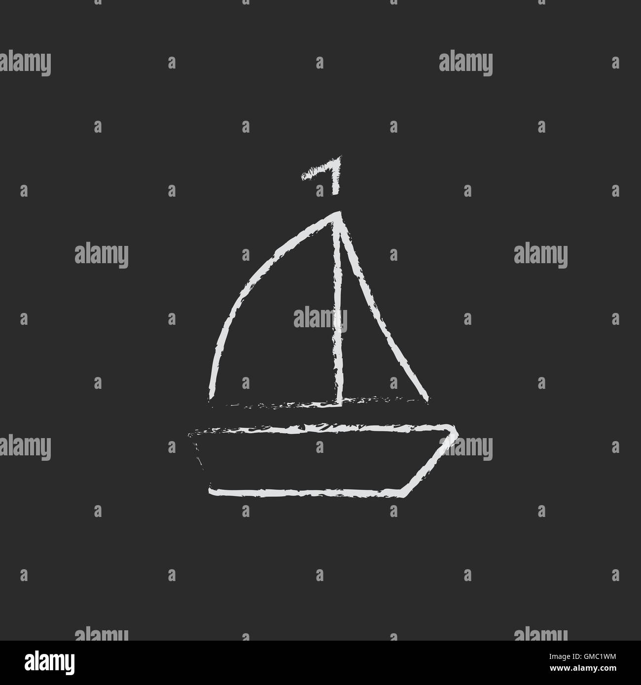 Sailboat icon drawn in chalk Stock Vector Image & Art - Alamy