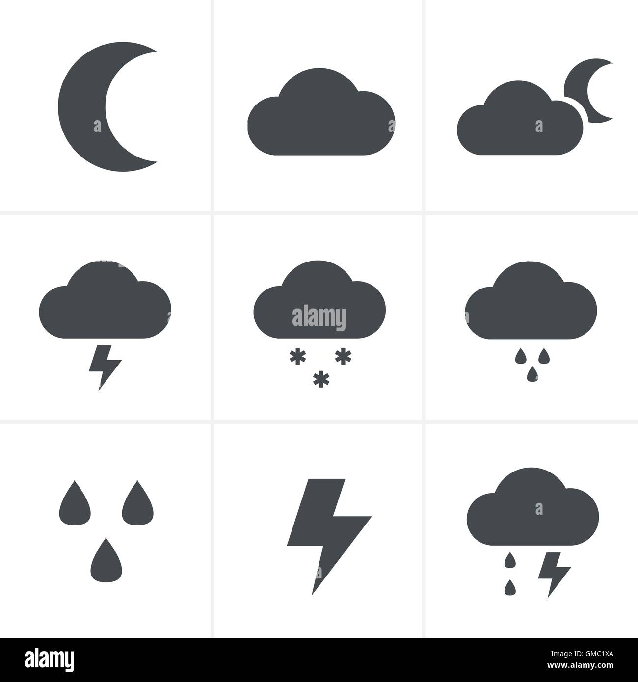 Weather icons on white background Stock Vector Image & Art - Alamy