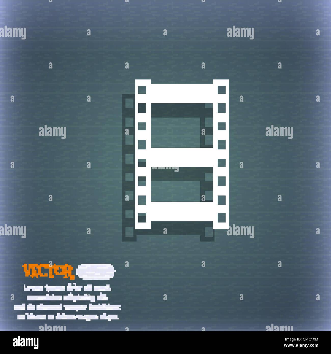 Video sign icon. frame symbol. On the blue-green abstract background ...