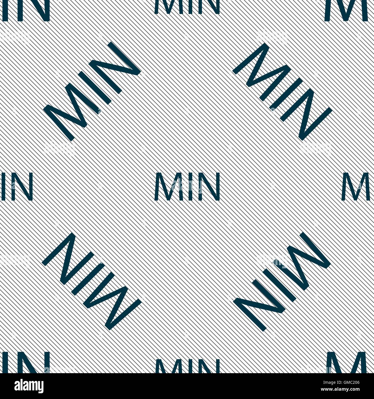 minimum sign icon. Seamless pattern with geometric texture. Vector ...