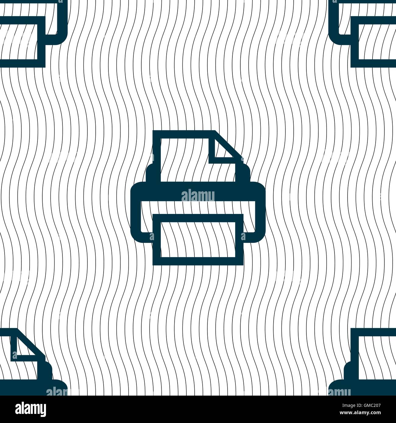 Print sign icon. Printing symbol. Seamless pattern with geometric ...