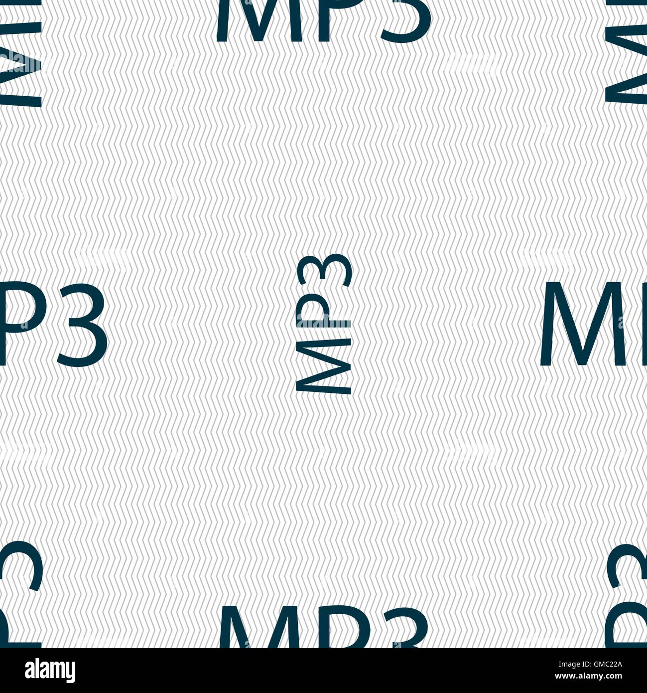 Mp3 music format sign icon. Musical symbol. Seamless abstract ...