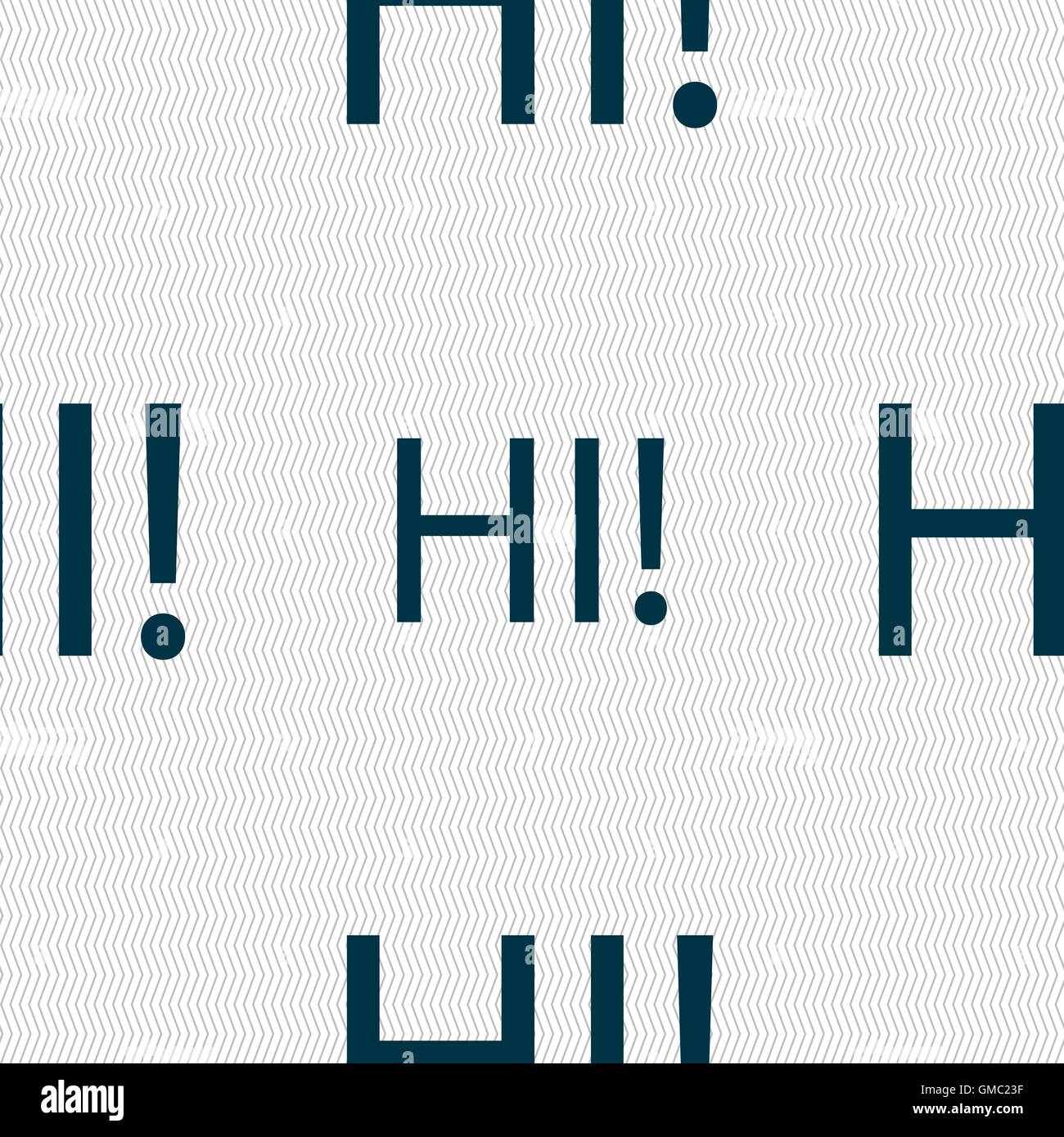 HI sign icon. India translation symbol. Seamless abstract background ...