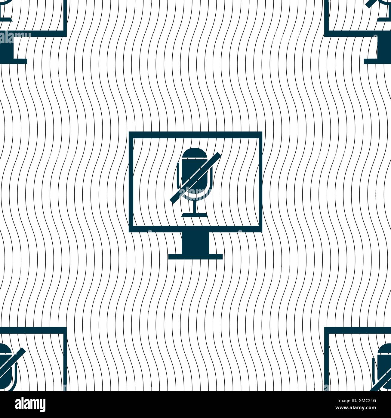 No Microphone sign icon. Speaker symbol. Seamless pattern with ...