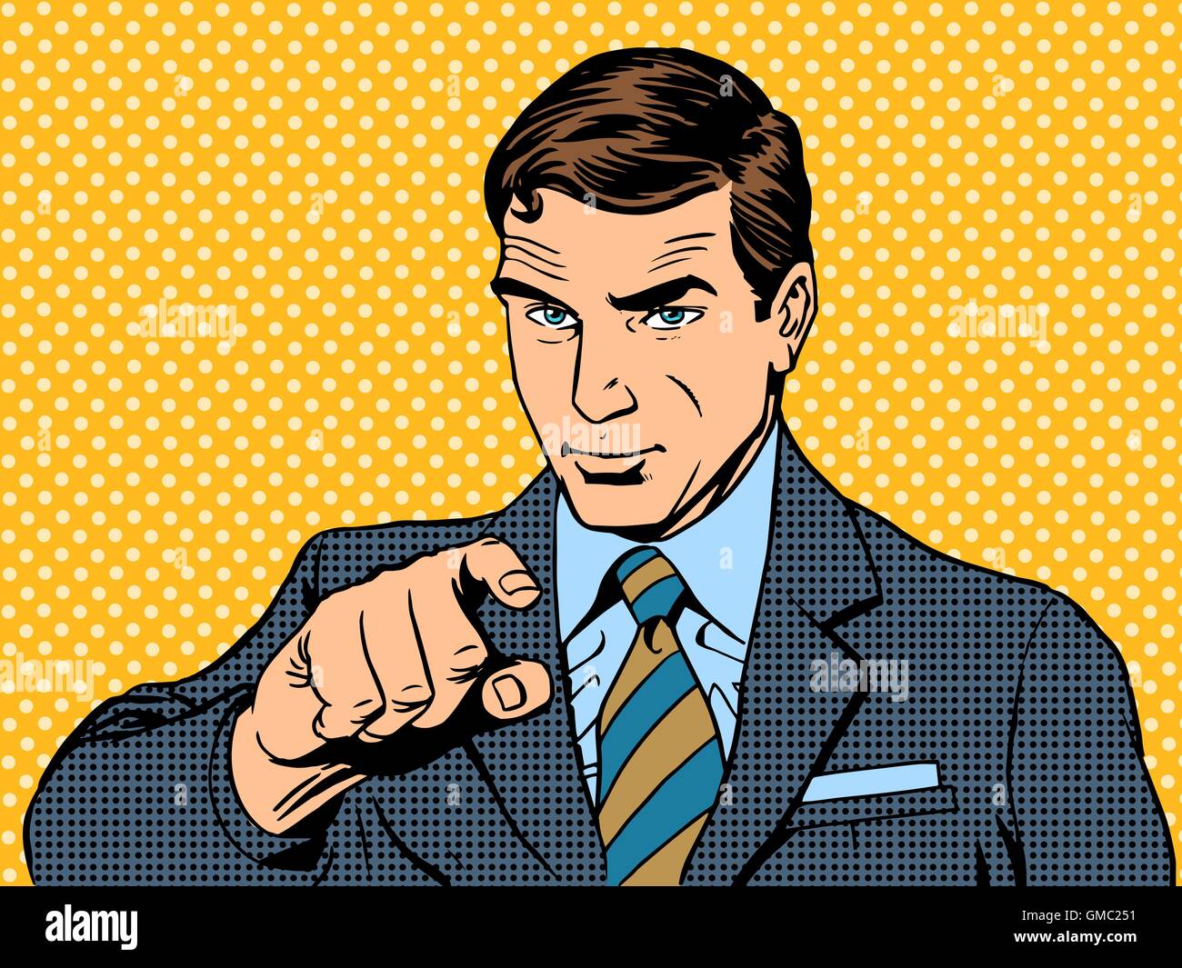 Cartoon man pointing finger hi-res stock photography and images - Alamy