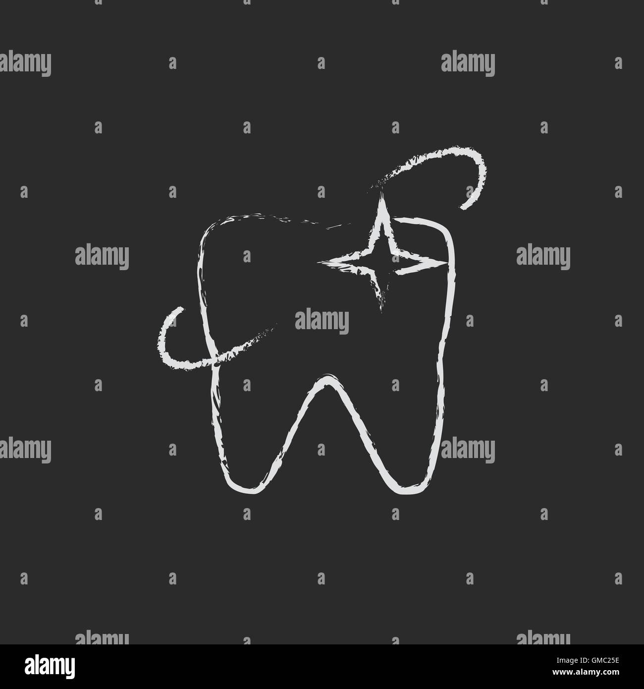 Shining tooth icon drawn in chalk Stock Vector Image & Art - Alamy