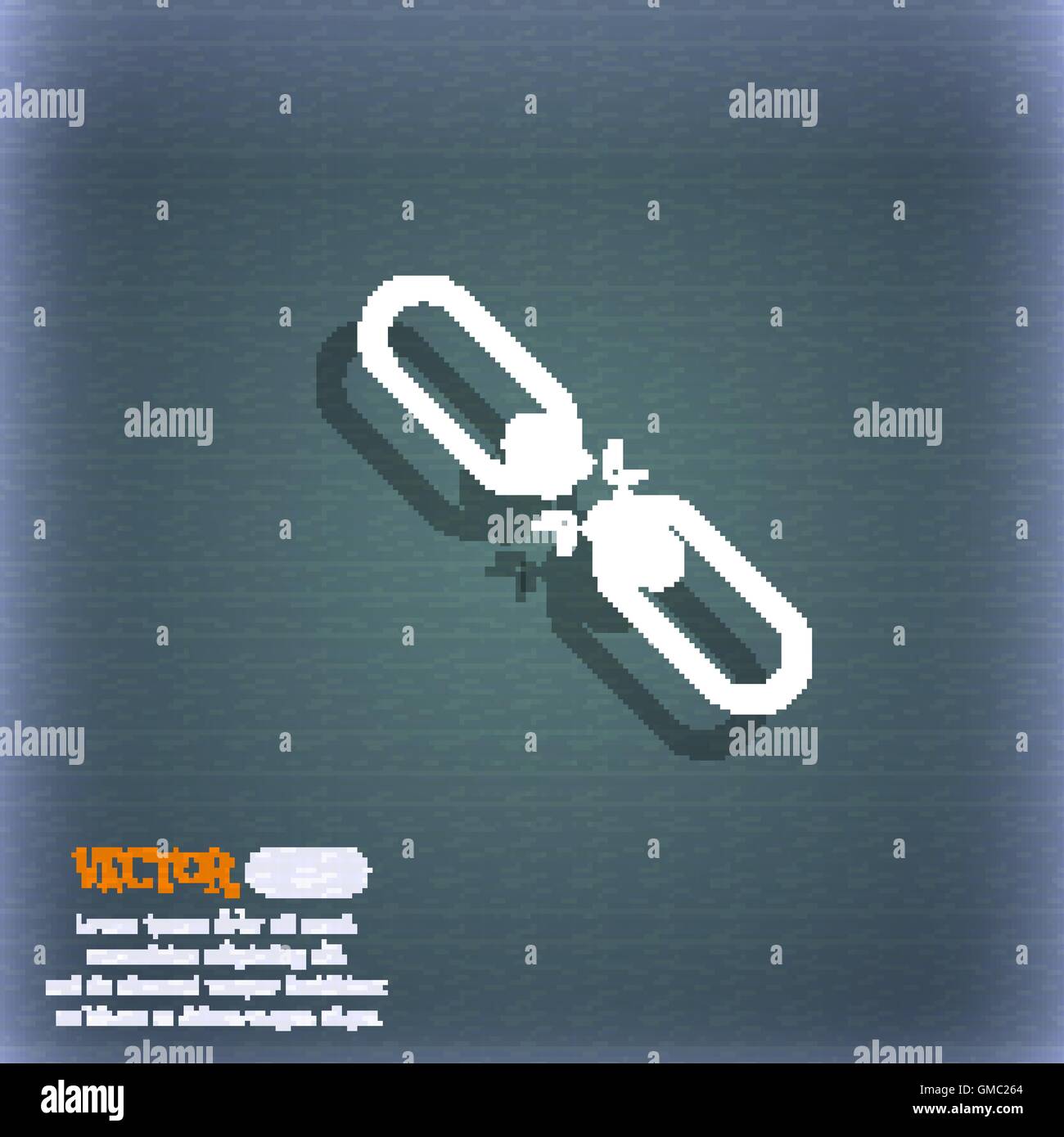 Broken connection flat single icon. On the blue-green abstract ...