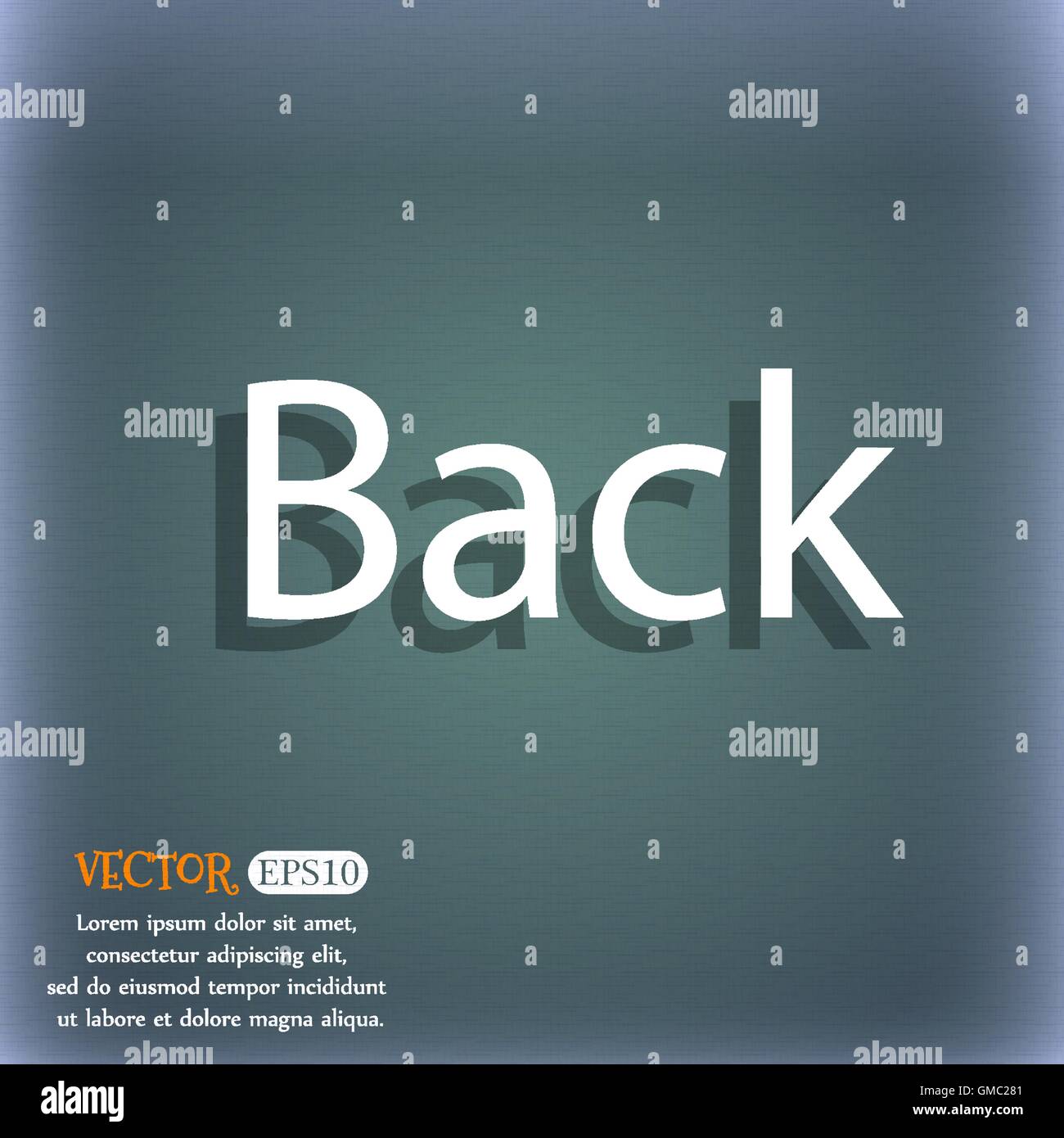 Arrow sign icon. Back button. Navigation symbol. On the blue-green ...