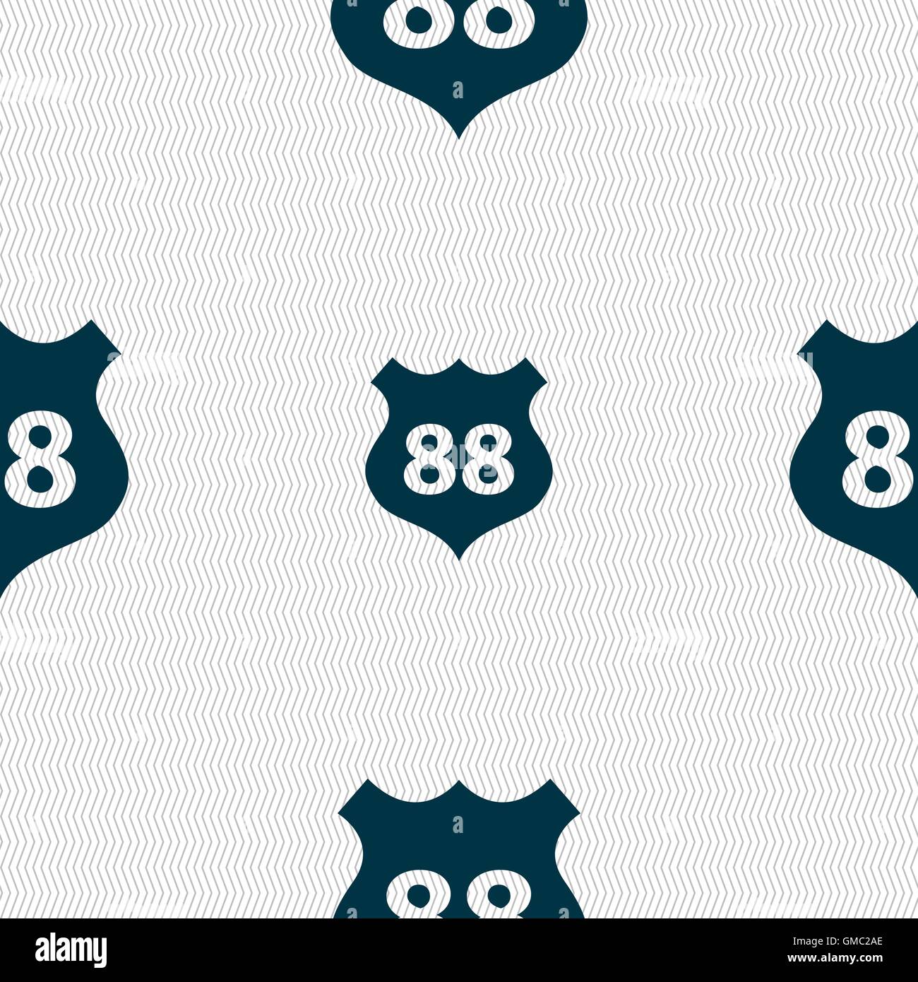 Route 88 highway icon sign. Seamless abstract background with geometric ...