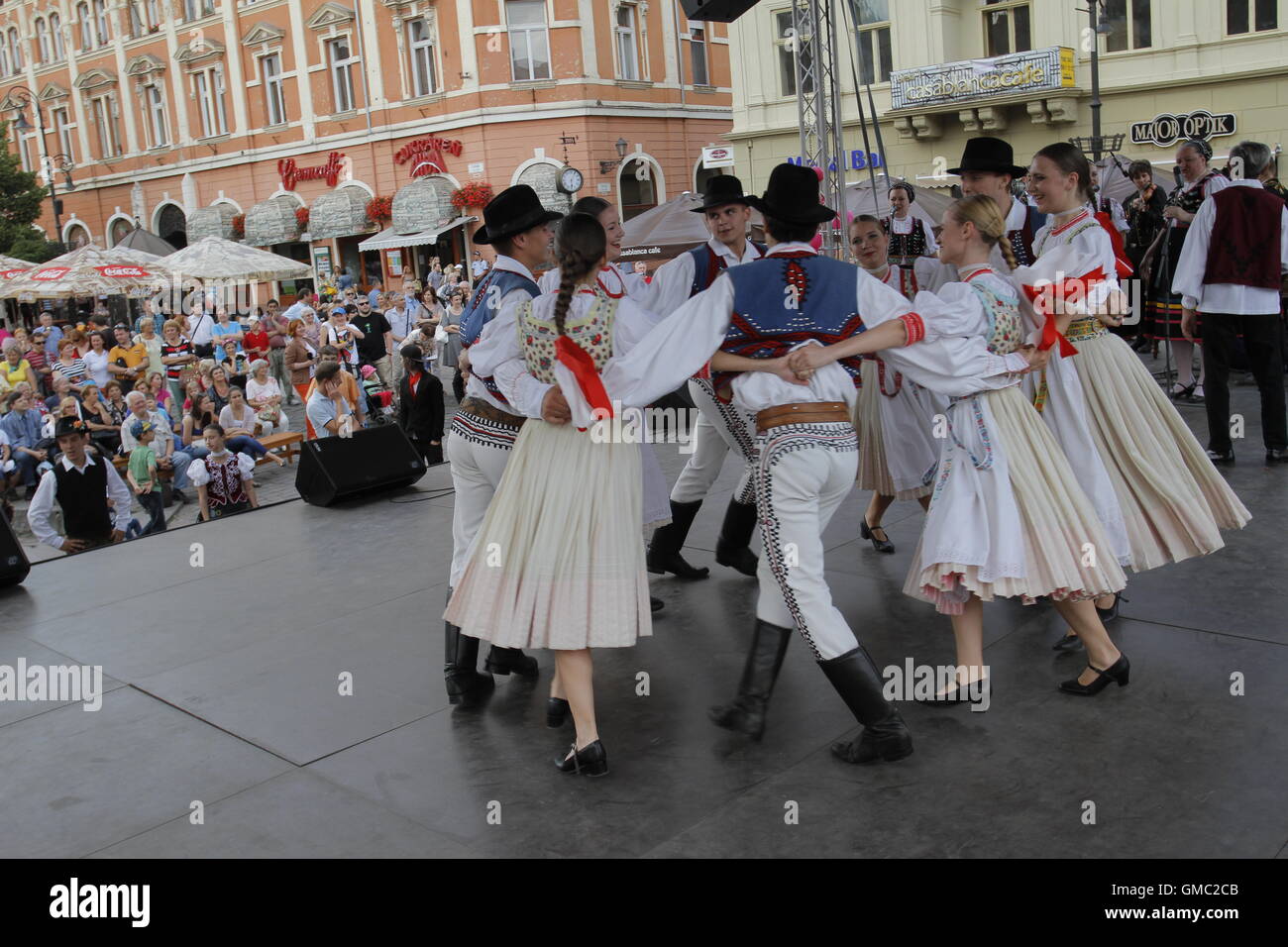 Slovak folklore ensemble dancing “karicka”, a traditional dance from ...