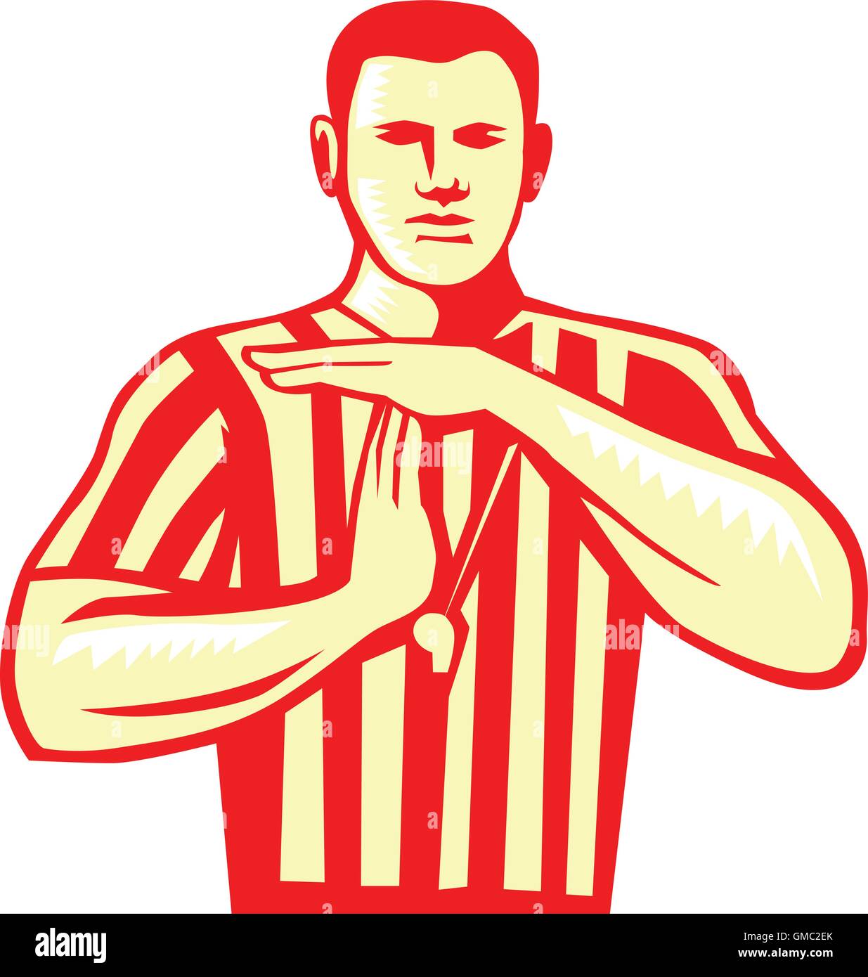 Basketball Referee Technical Foul Retro Stock Vector Image & Art - Alamy