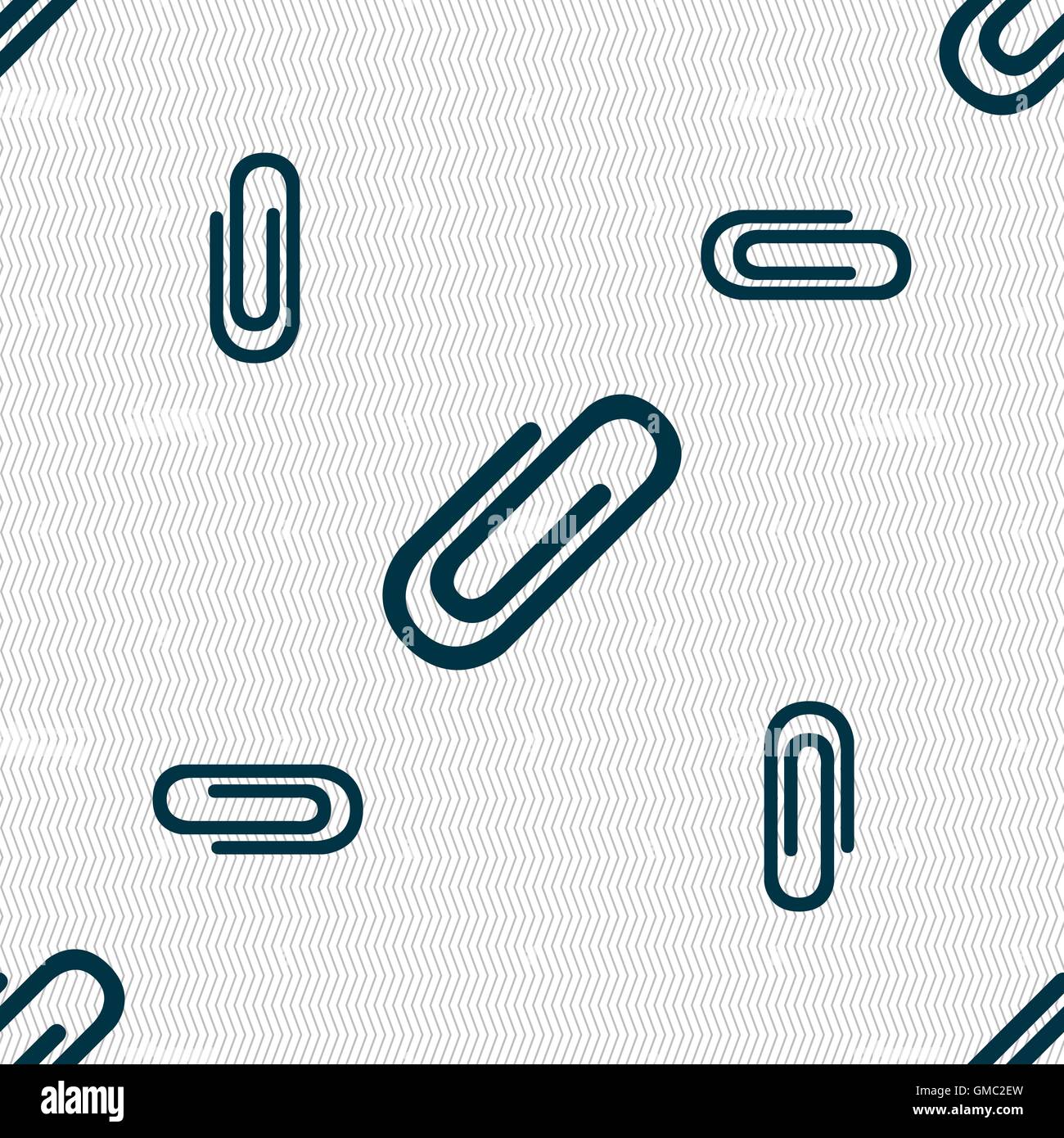 Paper clip sign icon. Clip symbol. Seamless pattern with geometric ...