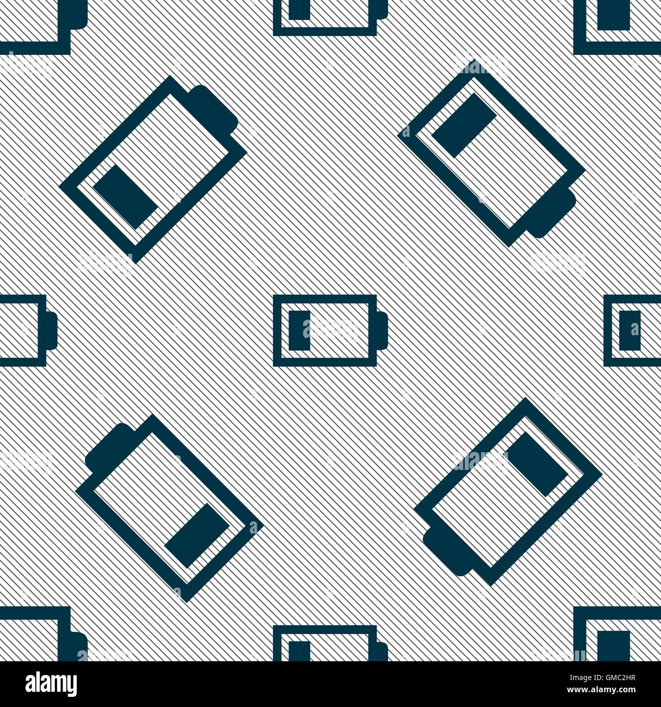 Battery low level sign icon. Electricity symbol. Seamless pattern with ...