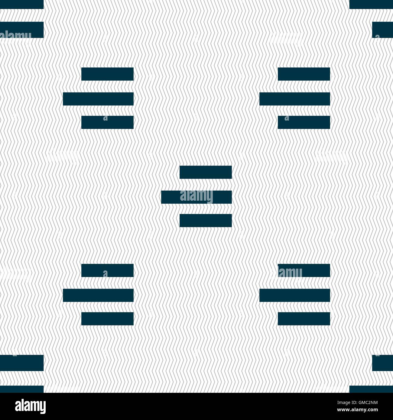 Right-aligned icon sign. Seamless abstract background with geometric ...