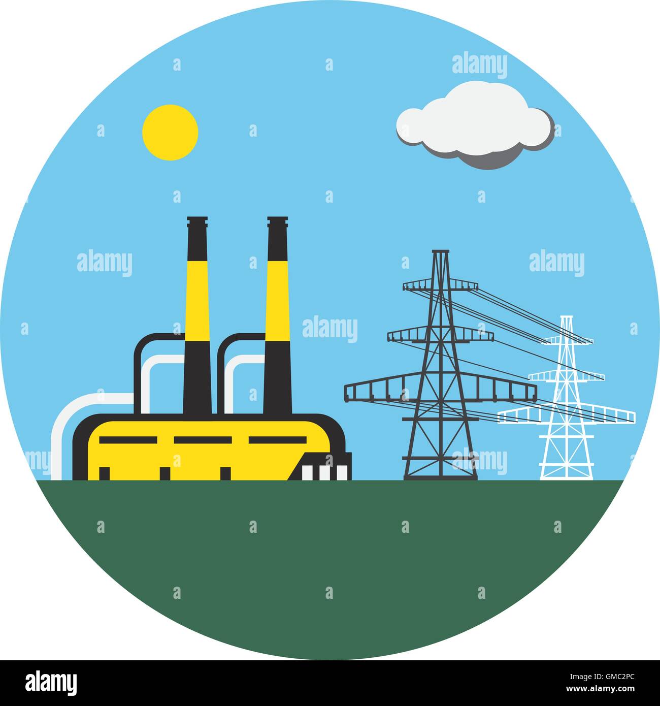 Industrial plant Stock Vector Images - Alamy