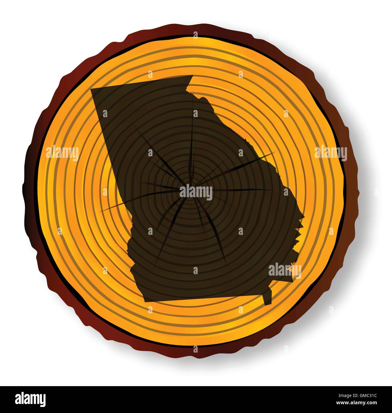 Georgia Map On Timber Stock Vector Image & Art - Alamy