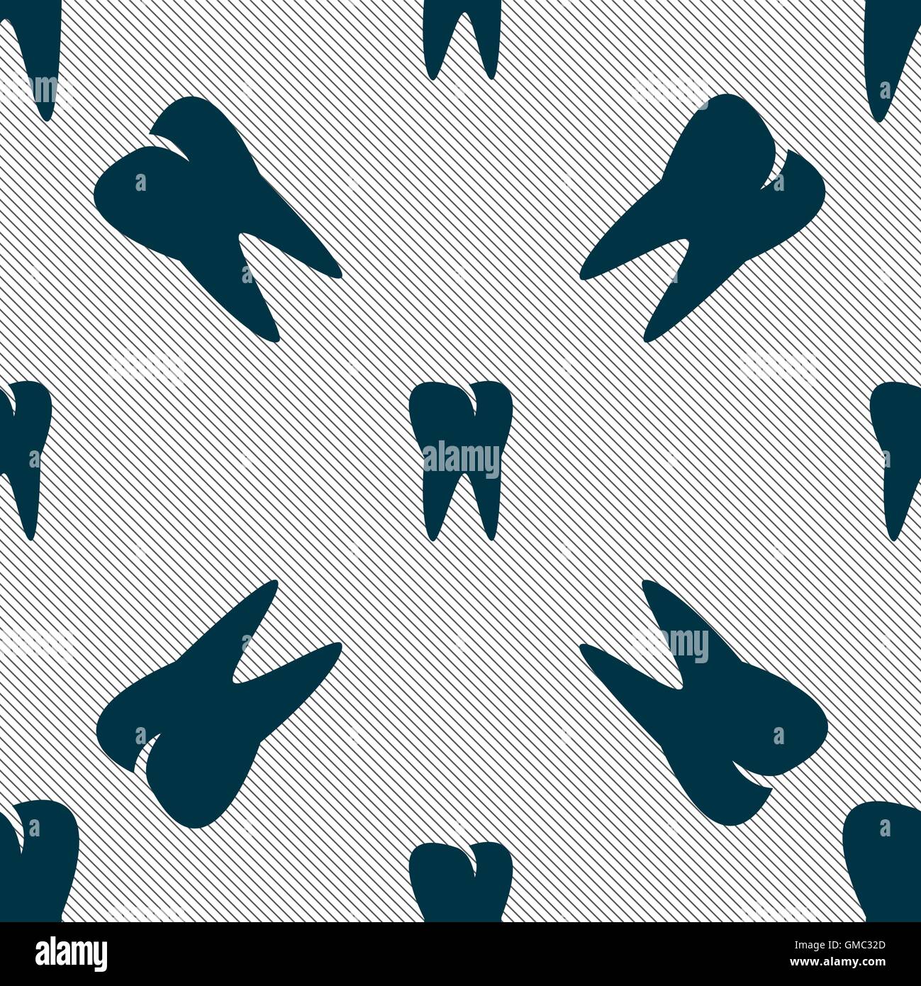 tooth icon. Seamless pattern with geometric texture. Vector Stock ...