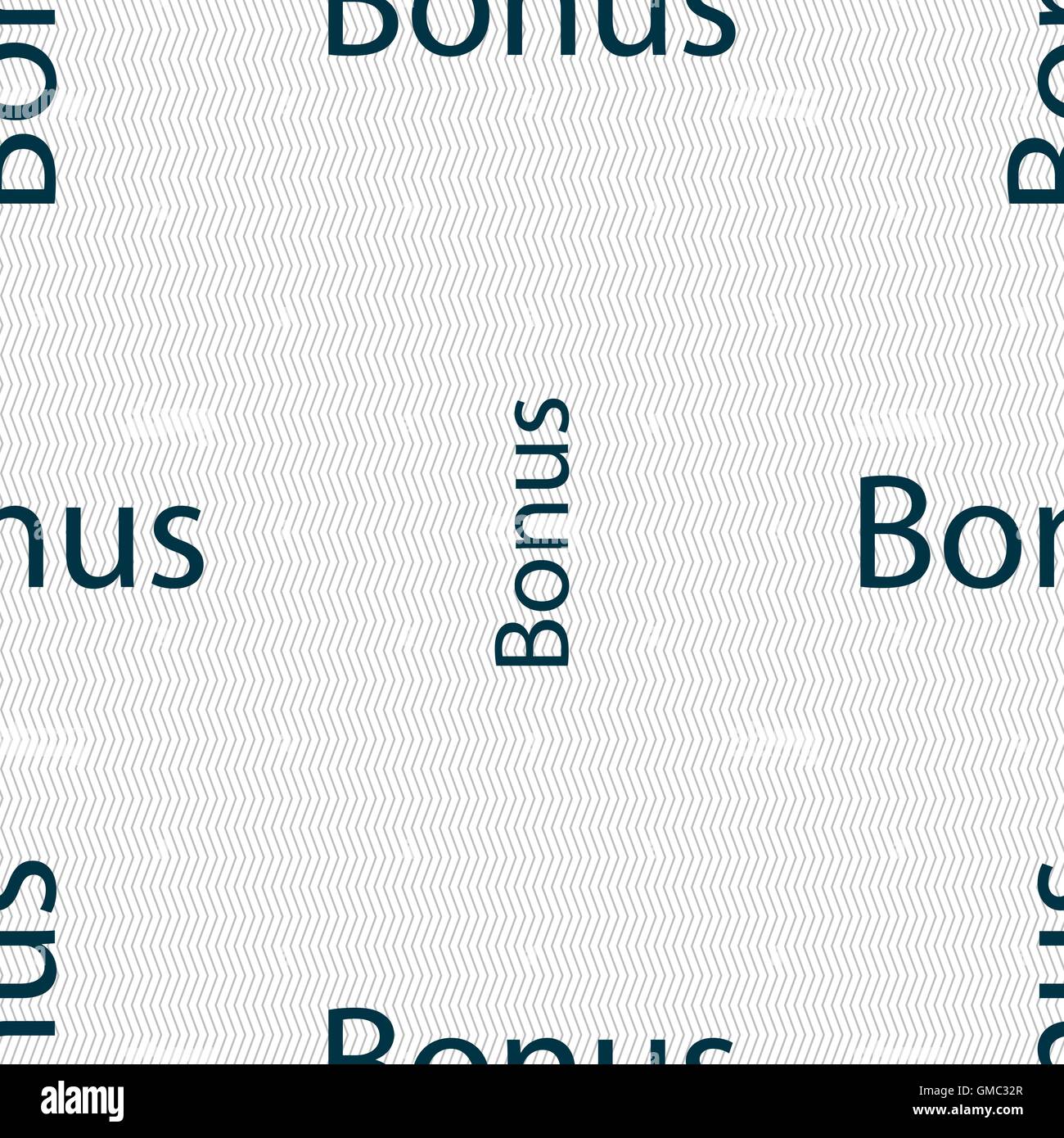 Bonus sign icon. Special offer label. Seamless abstract background with ...