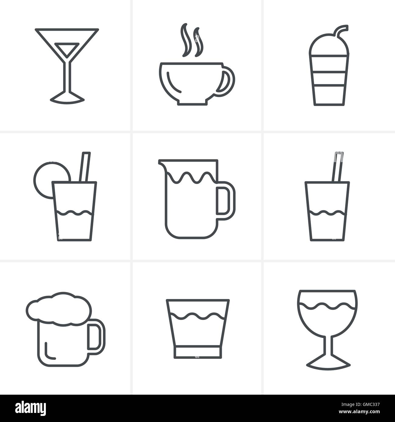 Icons style fruit set Cut Out Stock Images & Pictures - Alamy