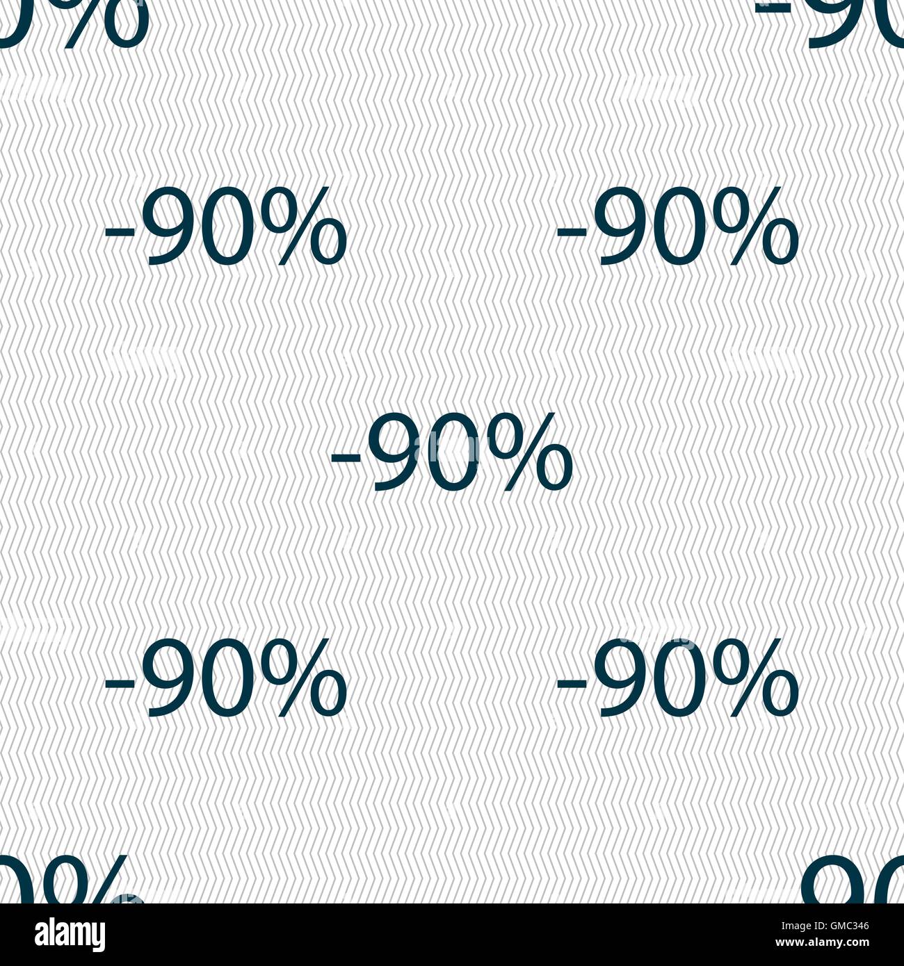 90 percent discount sign icon. Sale symbol. Special offer label ...