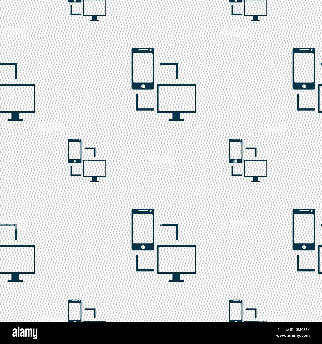 Synchronization sign icon. communicators sync symbol. Data exchange ...