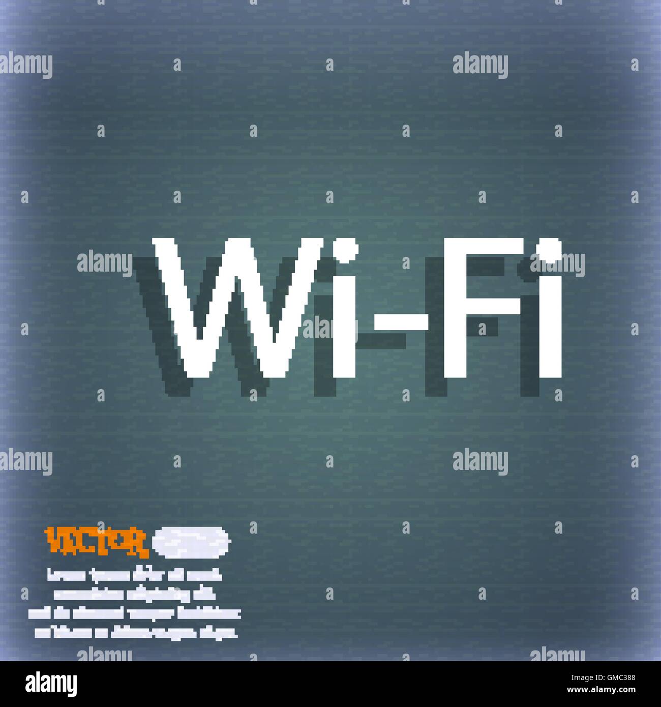 Free wifi sign. Wi-fi symbol. Wireless Network icon. On the blue-green ...