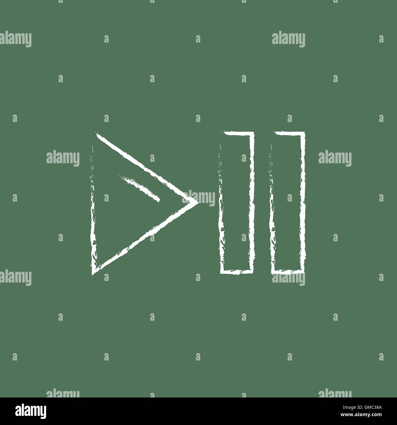 Pause and next button icon drawn in chalk Stock Vector Image & Art - Alamy