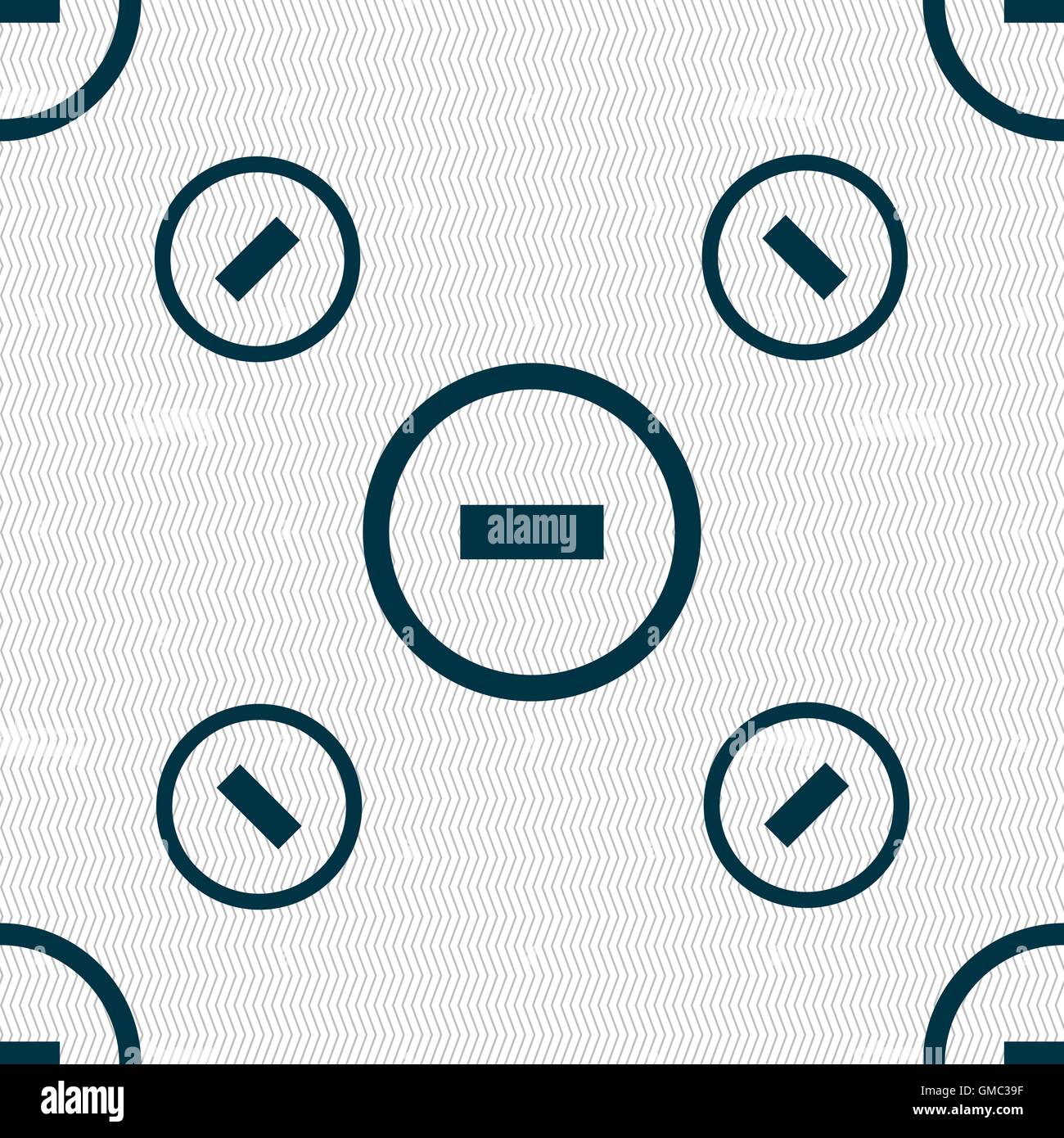 Minus sign icon. Negative symbol. Zoom out. Seamless pattern with ...