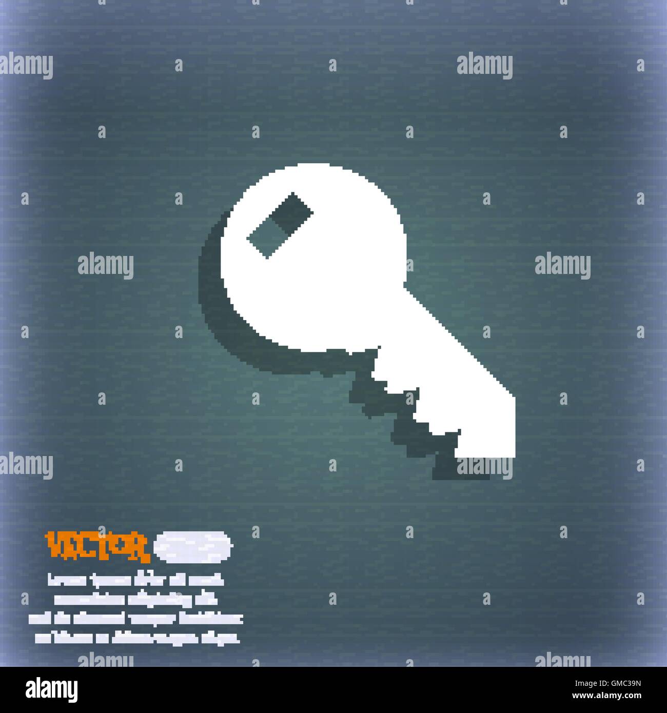 Key sign icon. Unlock tool symbol.. On the blue-green abstract ...