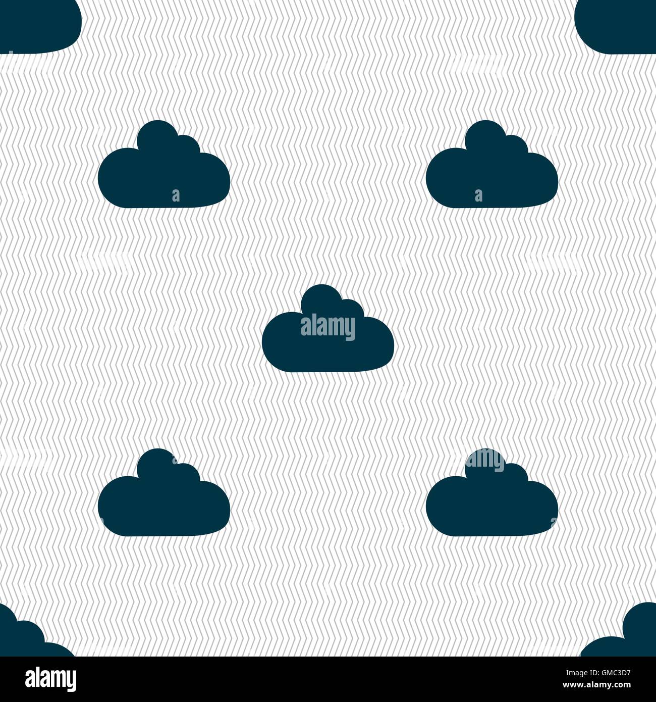 Cloud sign icon. Data storage symbol. Seamless abstract background with ...