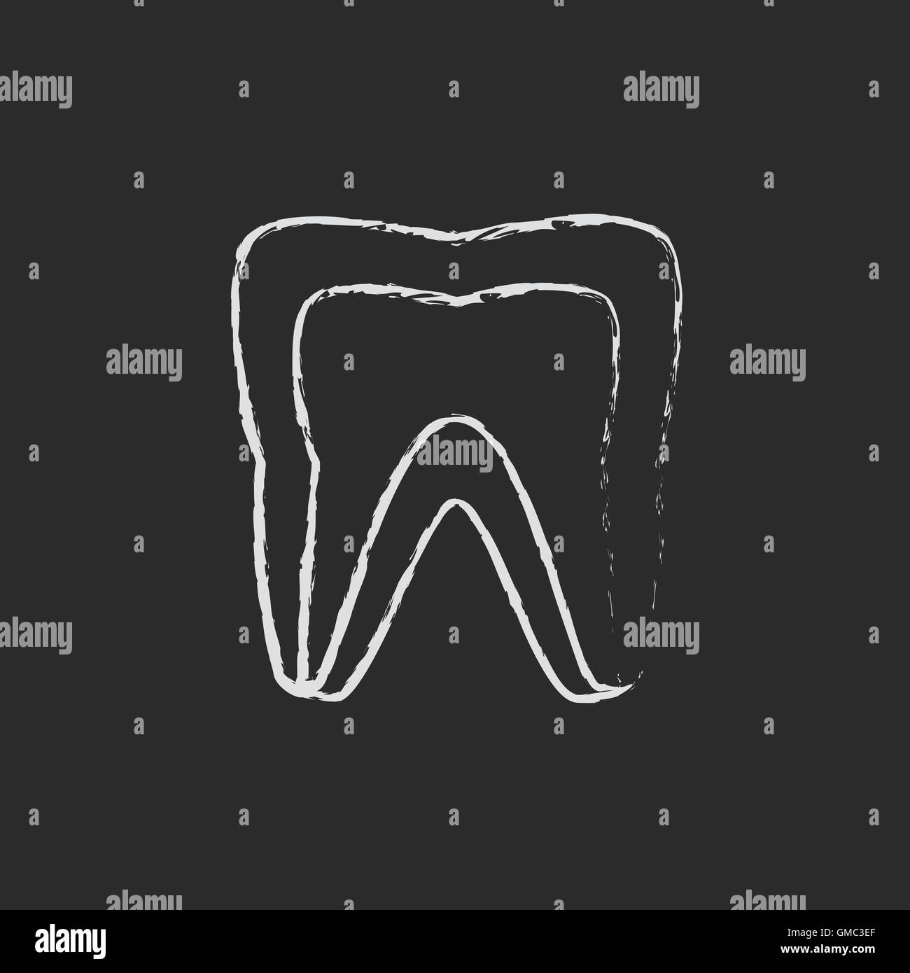 Molar tooth icon drawn in chalk Stock Vector Image & Art - Alamy