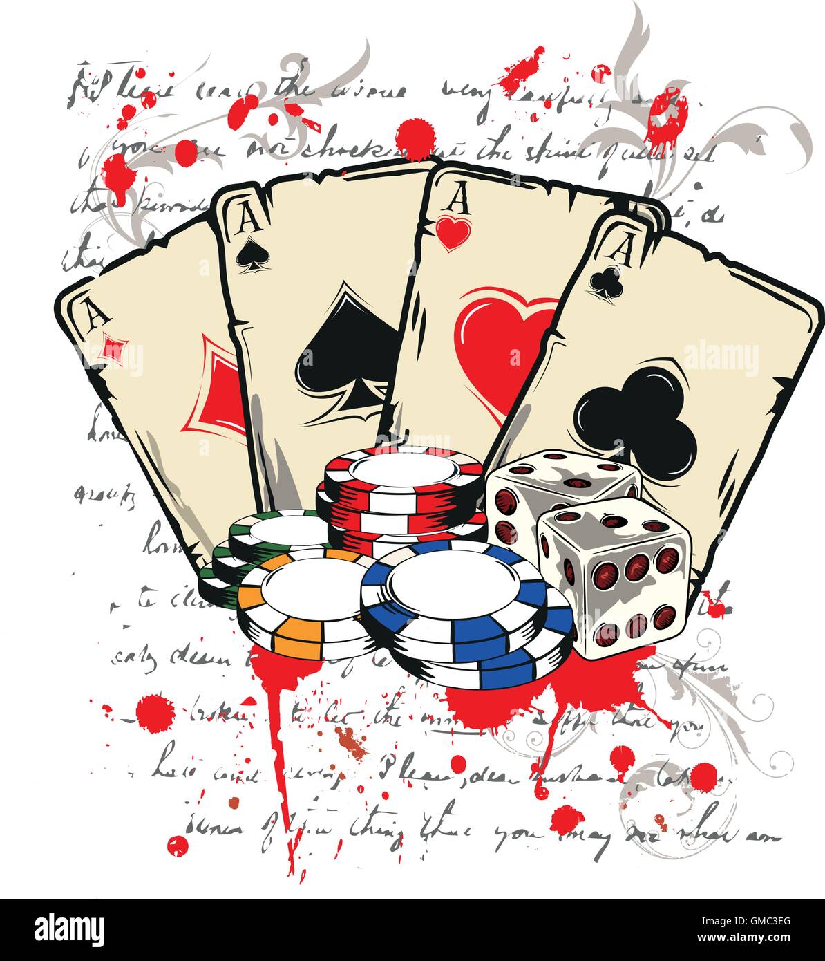 Poker game chip hearts Stock Vector Images - Alamy