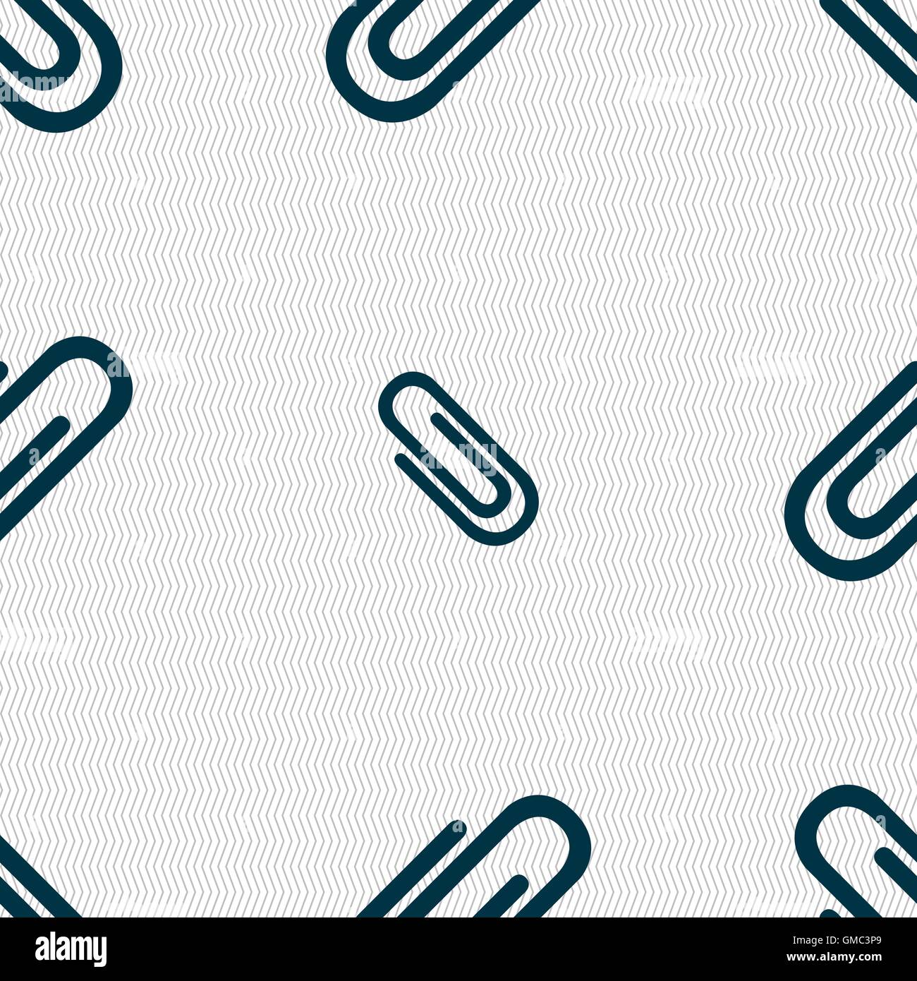Paper clip sign icon. Clip symbol. Seamless abstract background with ...
